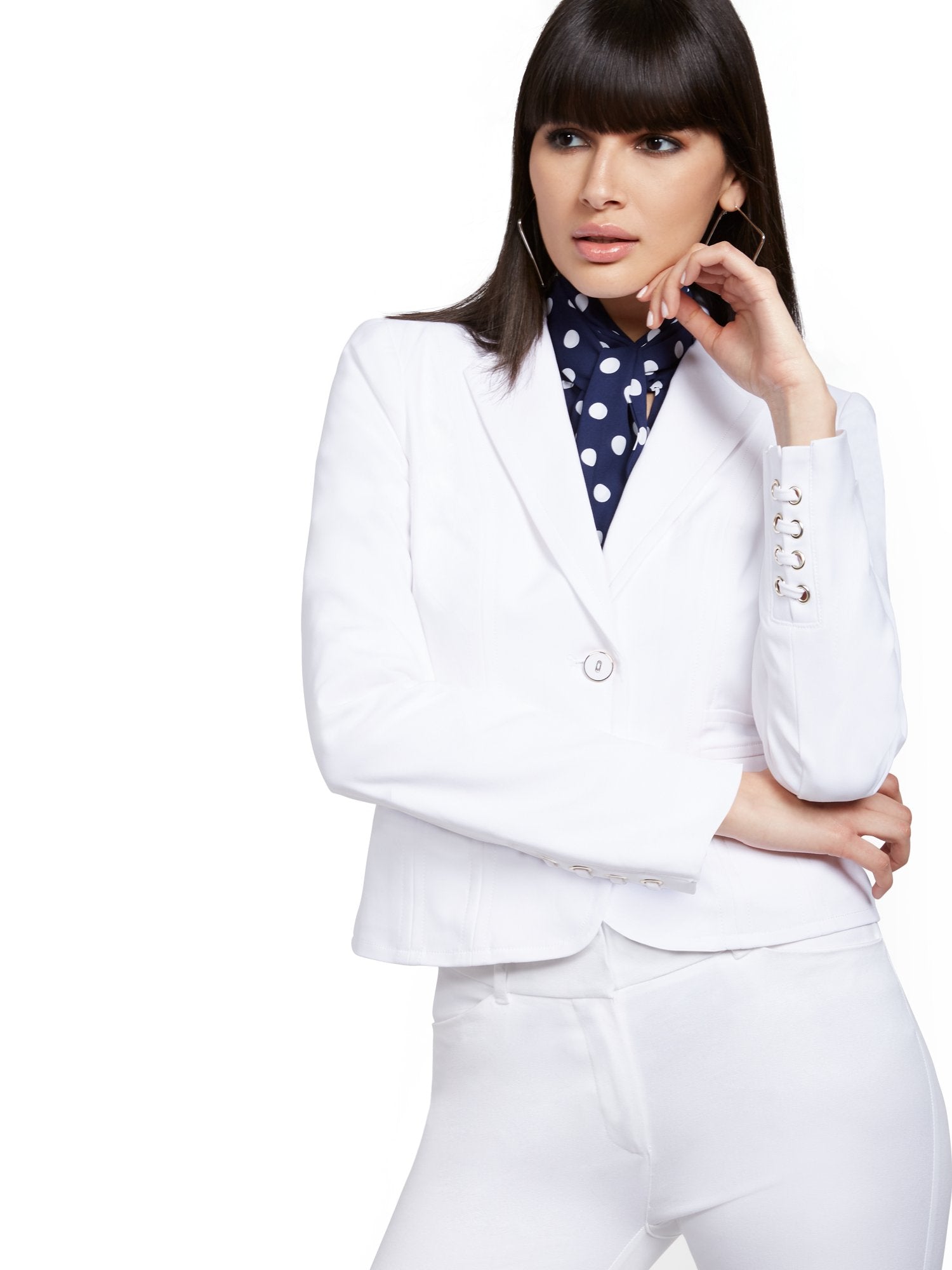 Lace-Up Cuff Two-Button Jacket - All-Season Stretch - 7th Avenue – New ...
