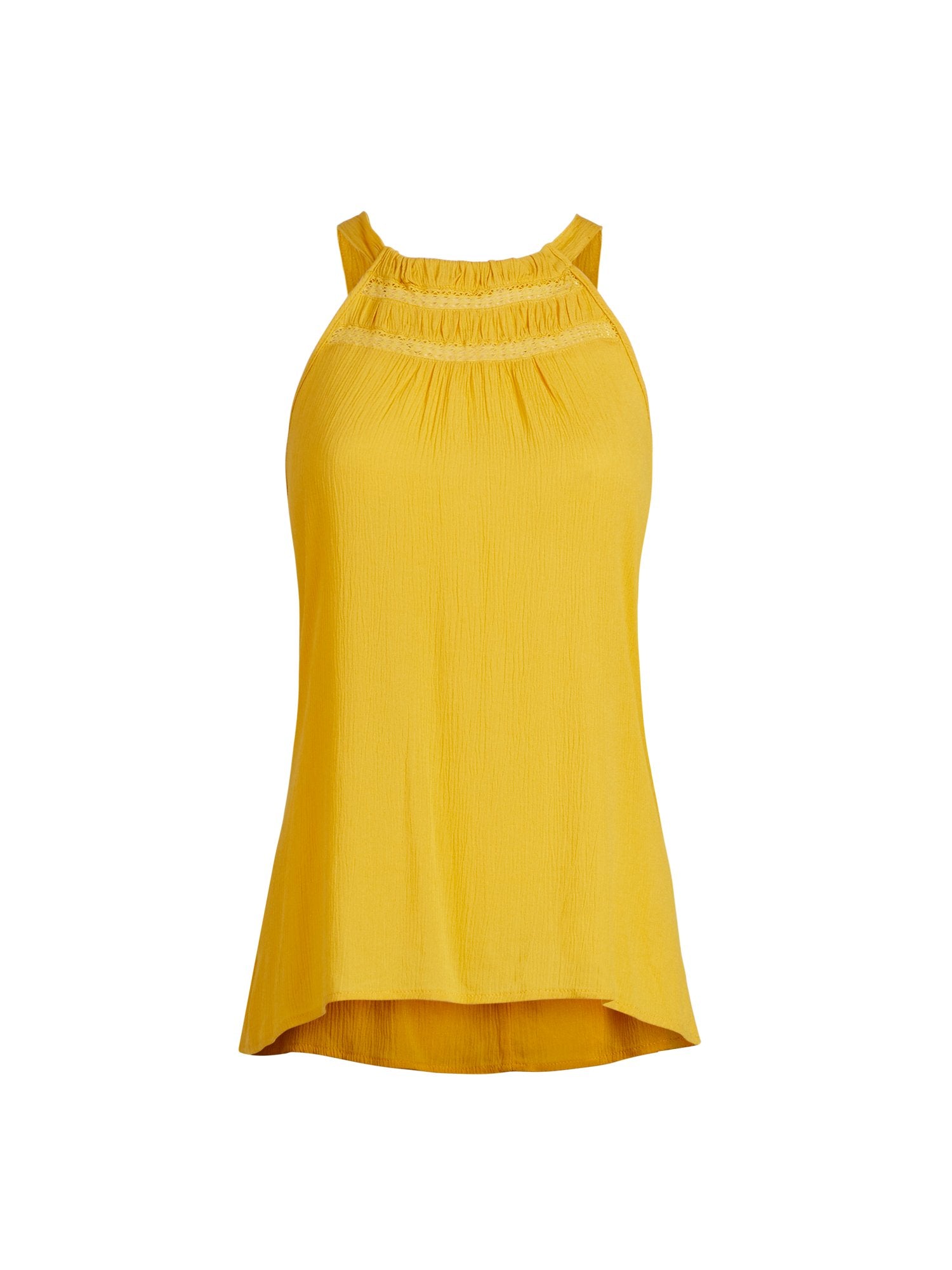 Tulip Yellow Shirred Halter Top – New York & Company
