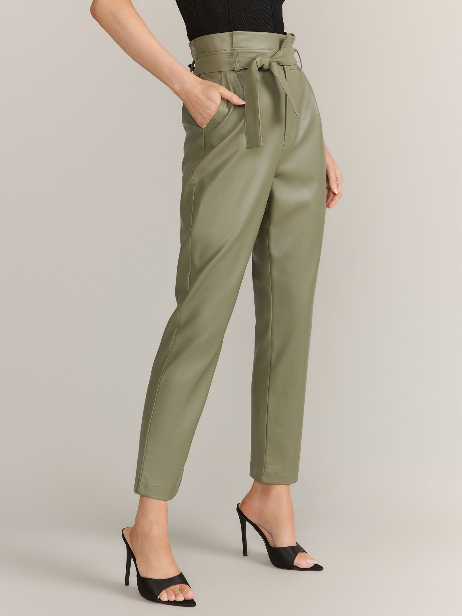 Gilli Belted Faux Leather Tapered Pant - Brands We Love – New York ...