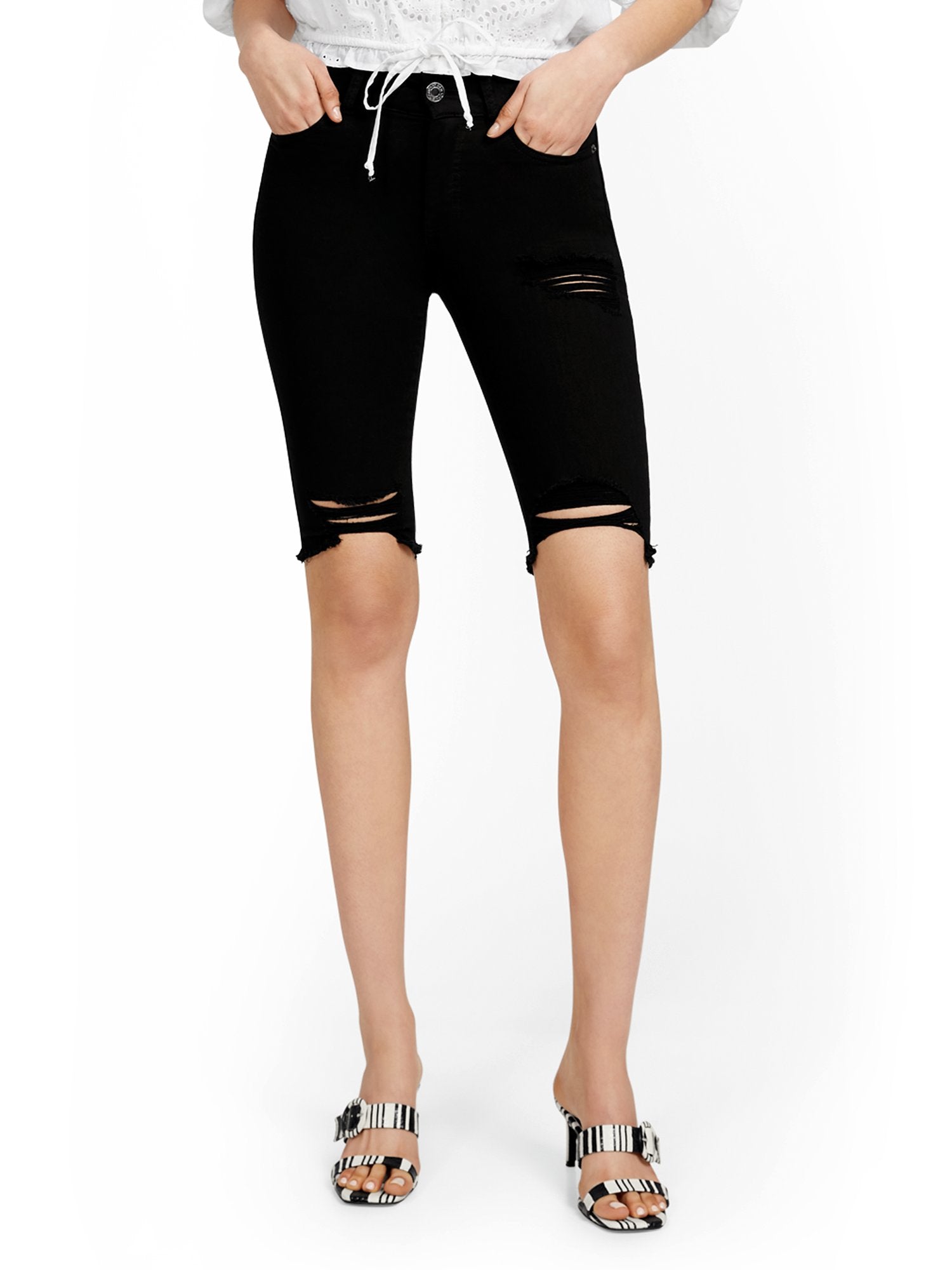Mya Curvy High-Waisted Sculpting No Gap 13-Inch Bermuda Short - Black ...