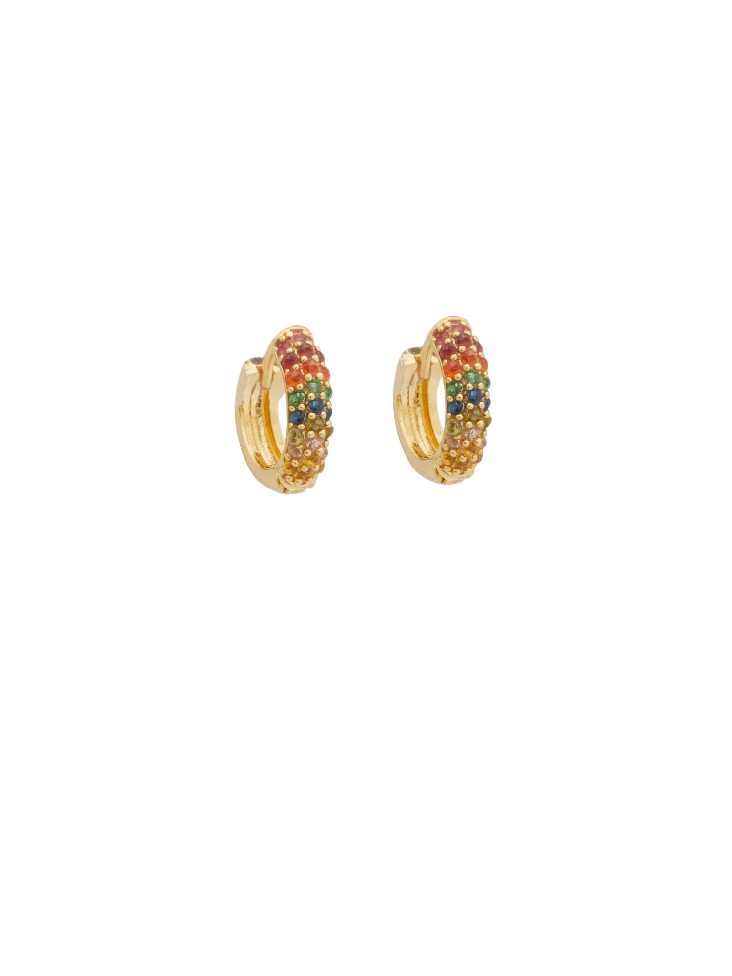 LA Radiant 14K Gold Rainbow Pave Huggies - Brands We Love – New York ...