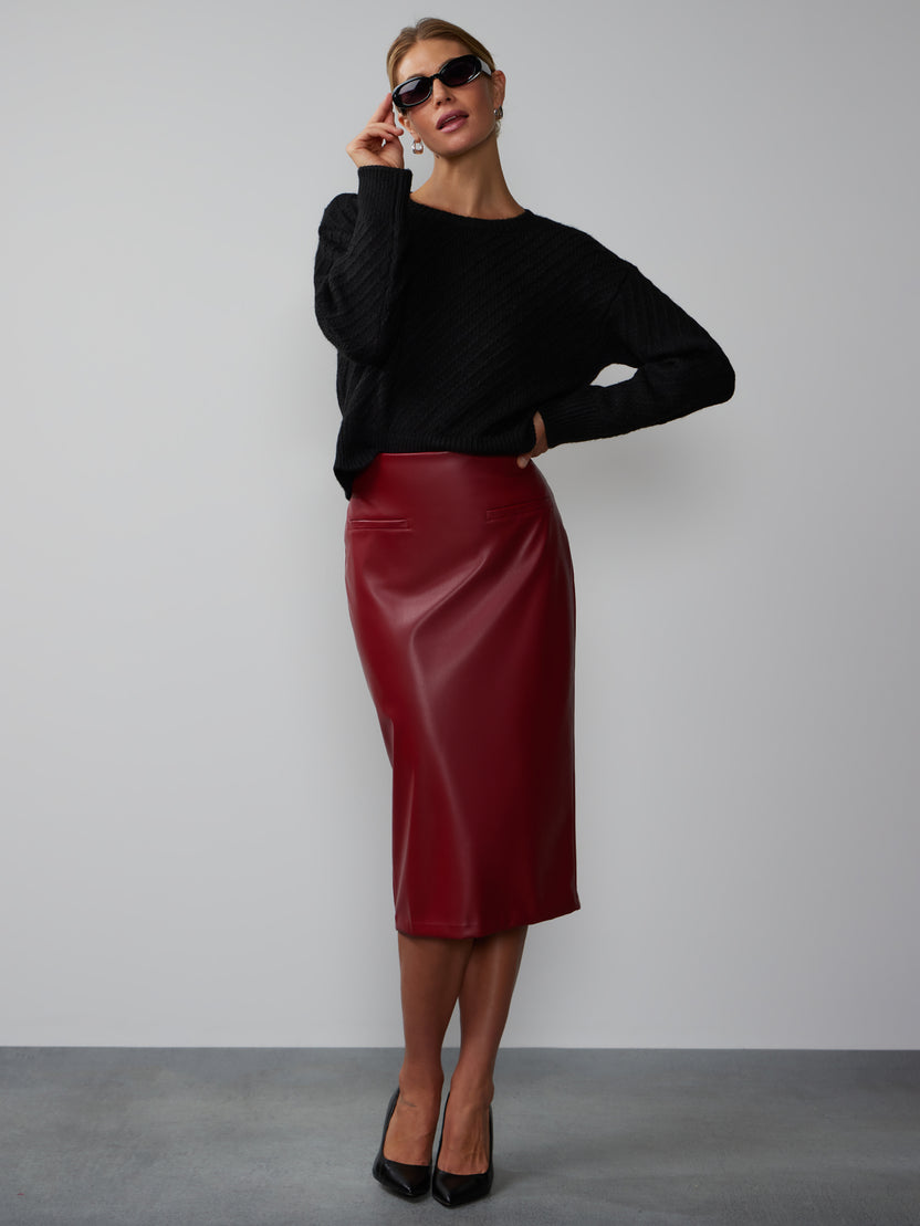 Invisible Pocket Back Slit Skirt – New York & Company
