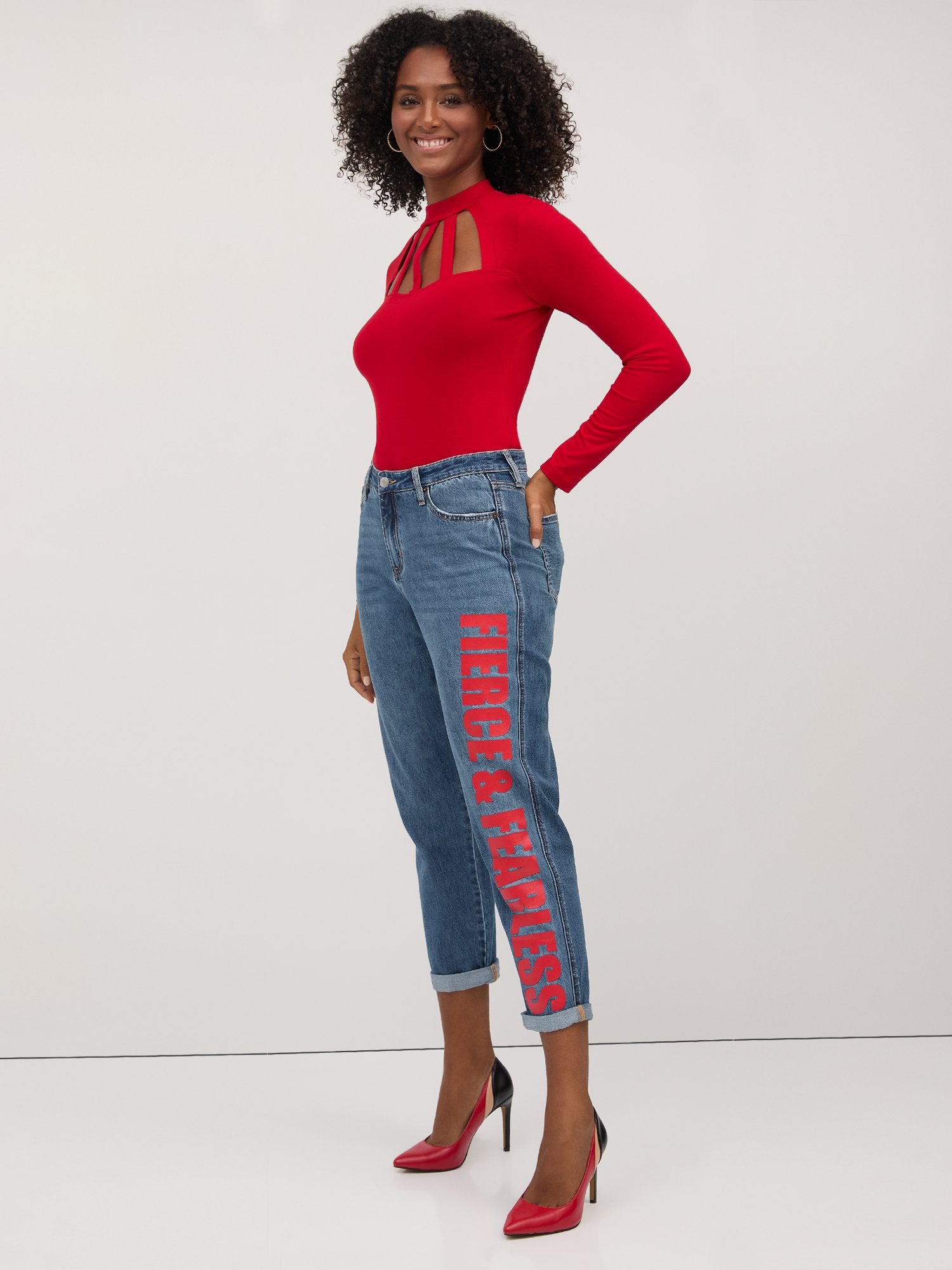 High-Waisted Fierce & Fearless Boyfriend Jeans - Medium Wash – New York ...