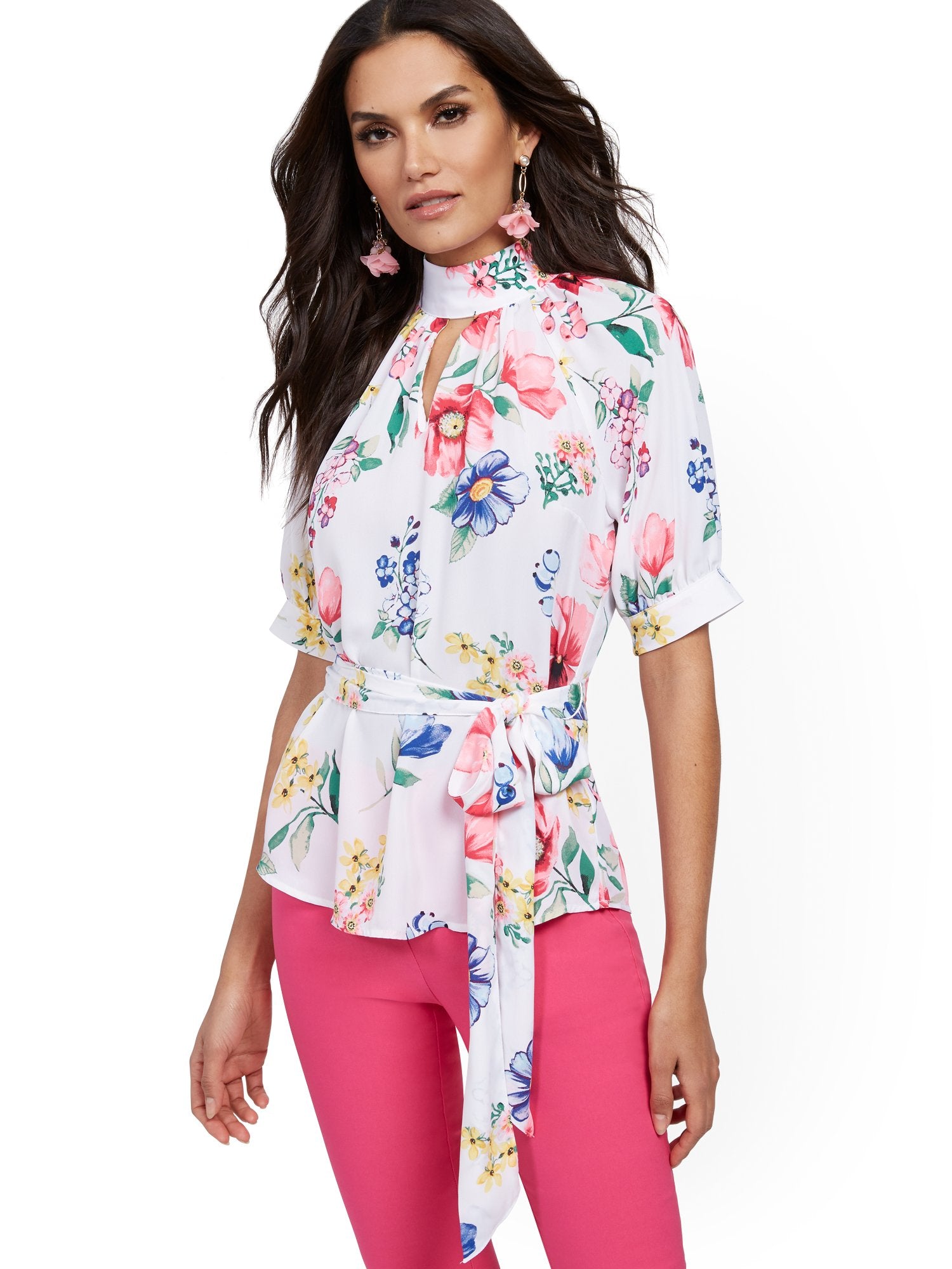 Tall Floral Puff-Sleeve Blouse - 7th Avenue – New York & Company