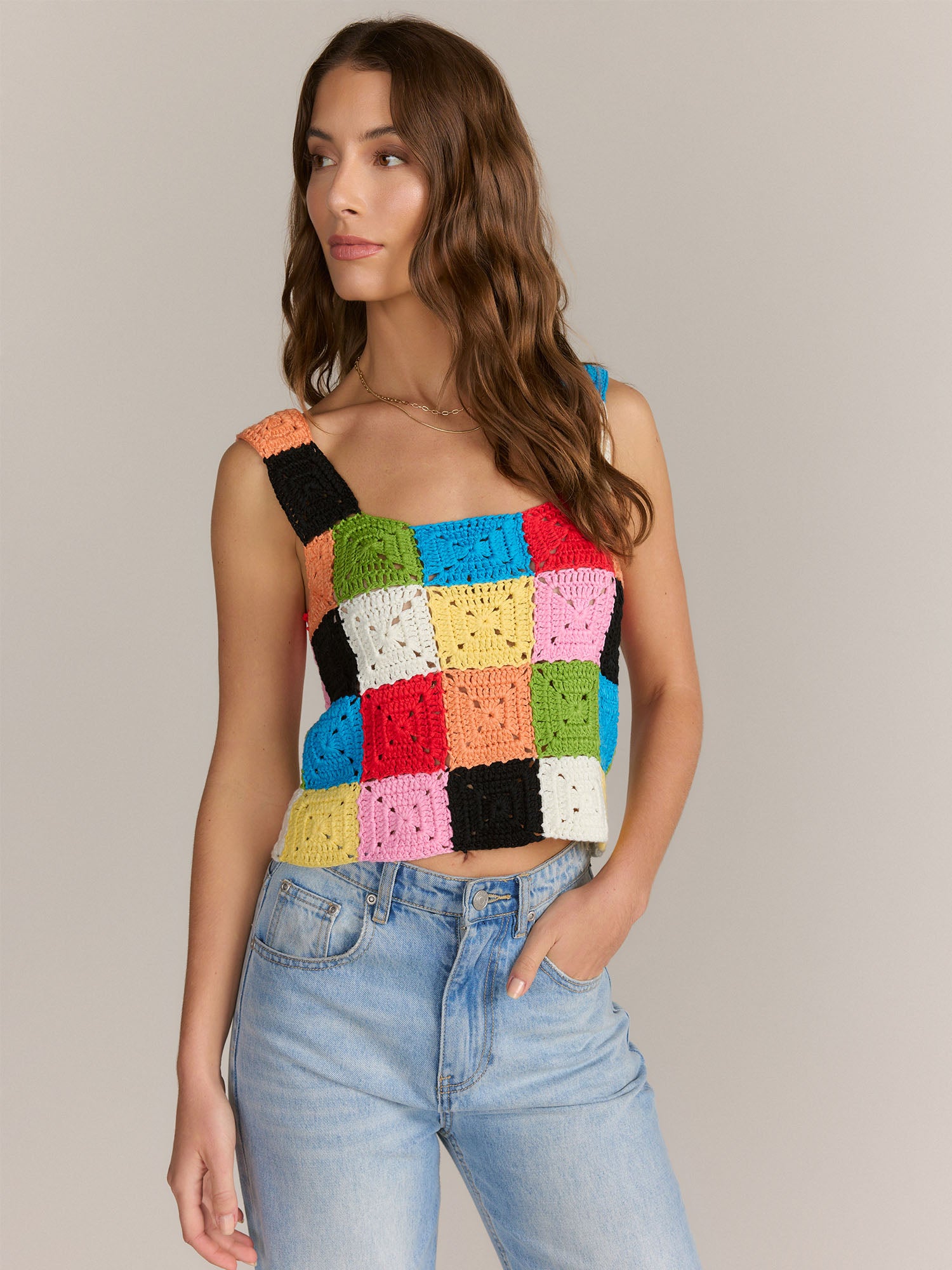 Crochet Colorblock Tank Top - Dreamers – New York & Company