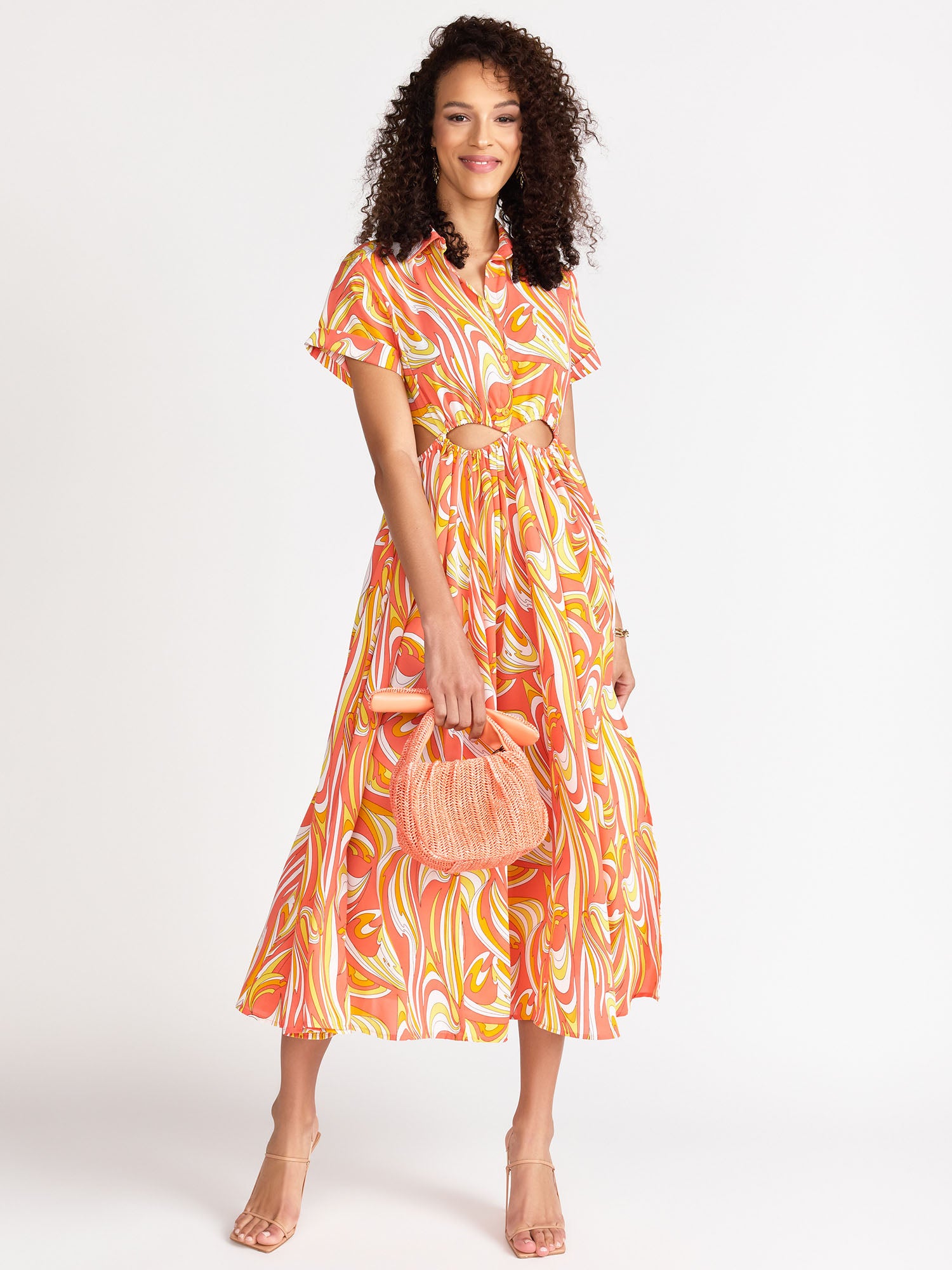 Waist Cut-Out Multi Print Dress - Aakaa – New York & Company