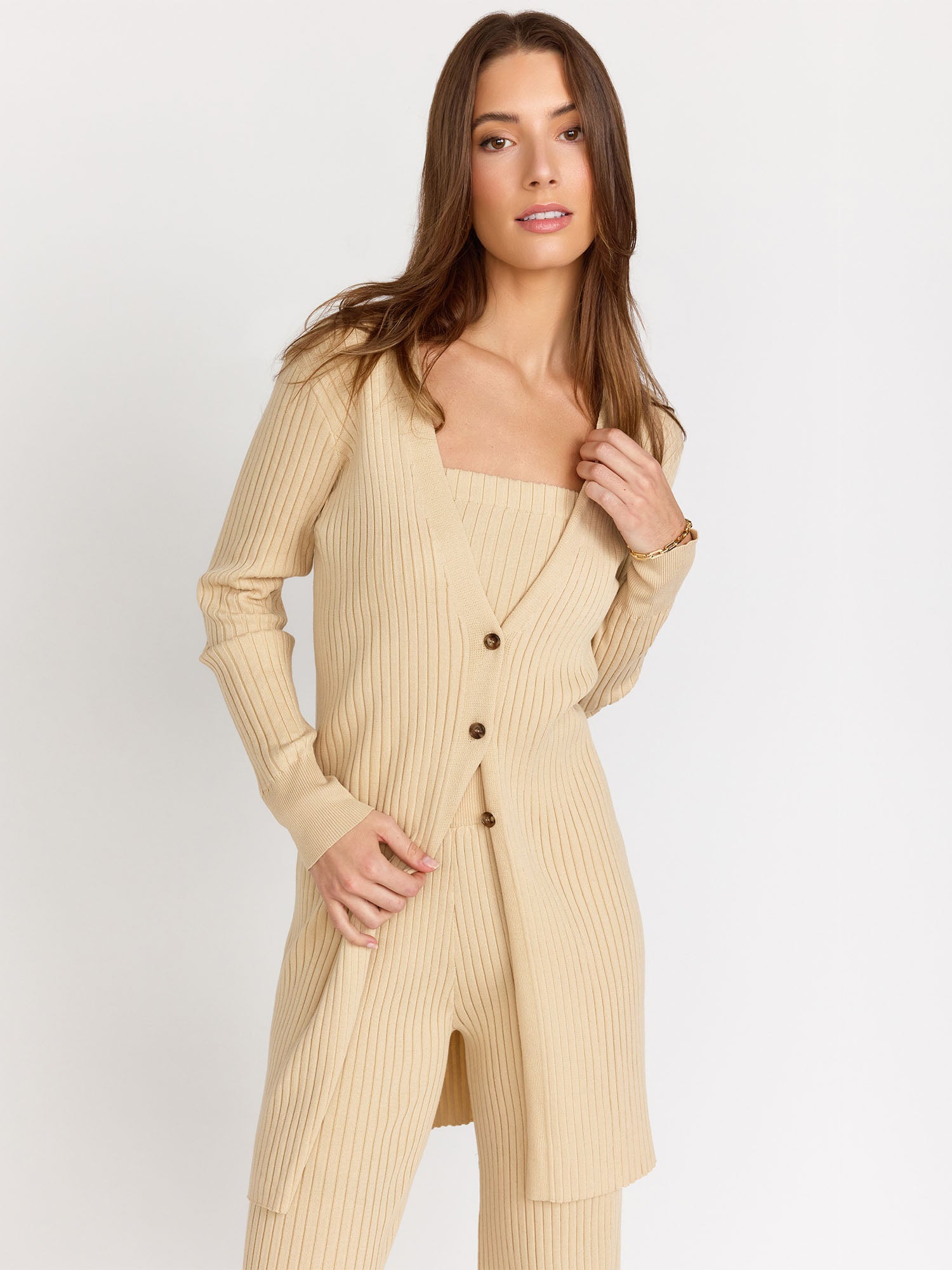 Long Sleeve Rib Knit 3-Button Cardigan - Listicle – New York & Company