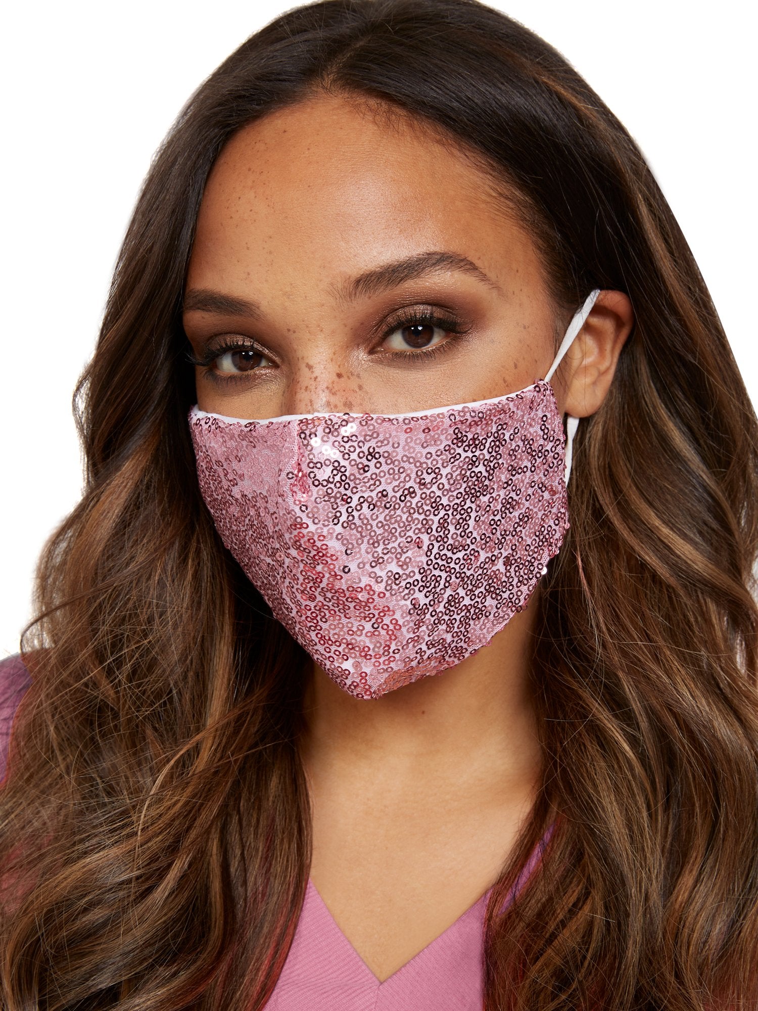 Pink Sequined Face Mask – New York & Company