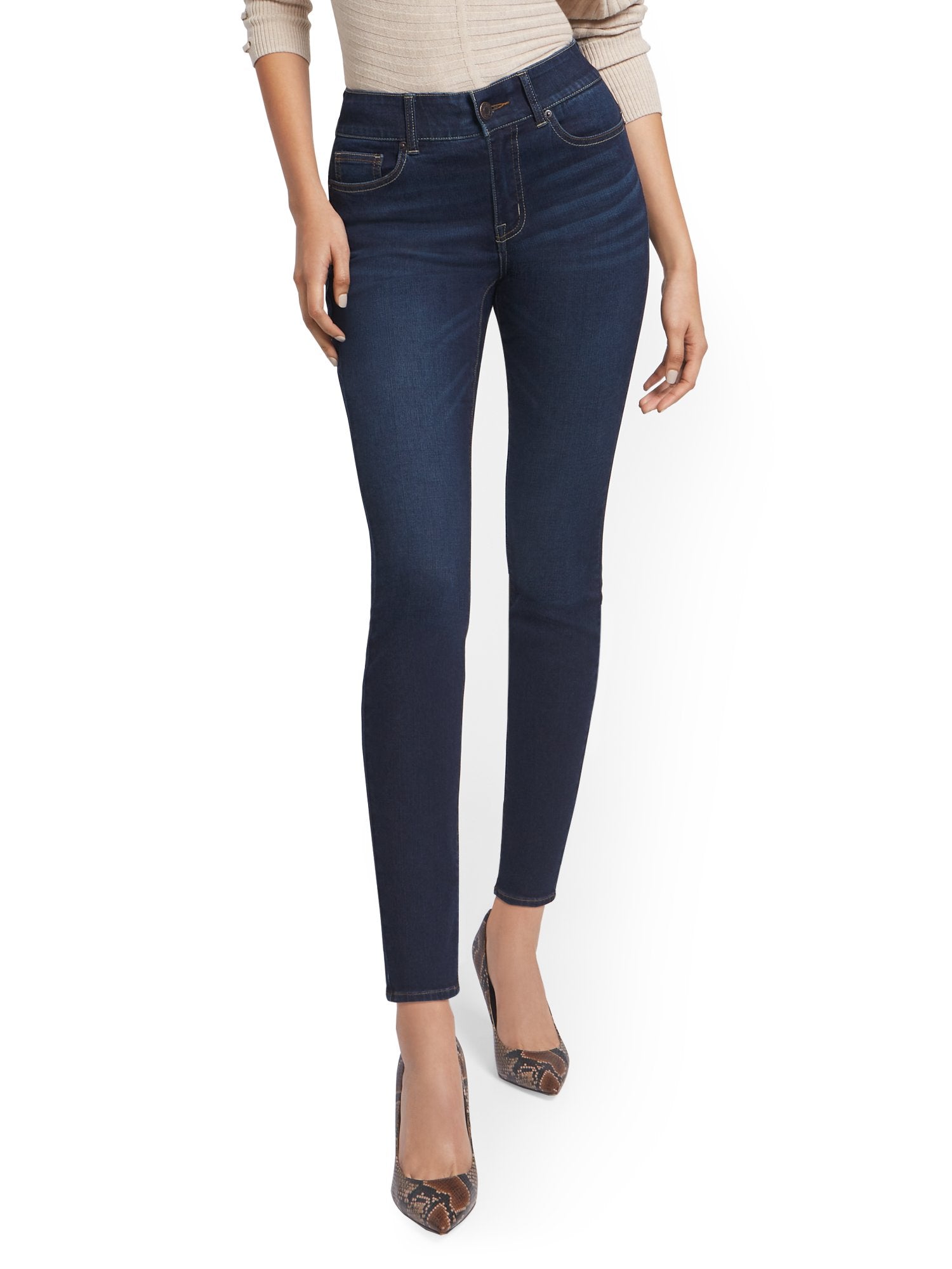 Mya Curvy High-Waisted Sculpting No Gap Super-Skinny Ankle Jeans - Moo ...