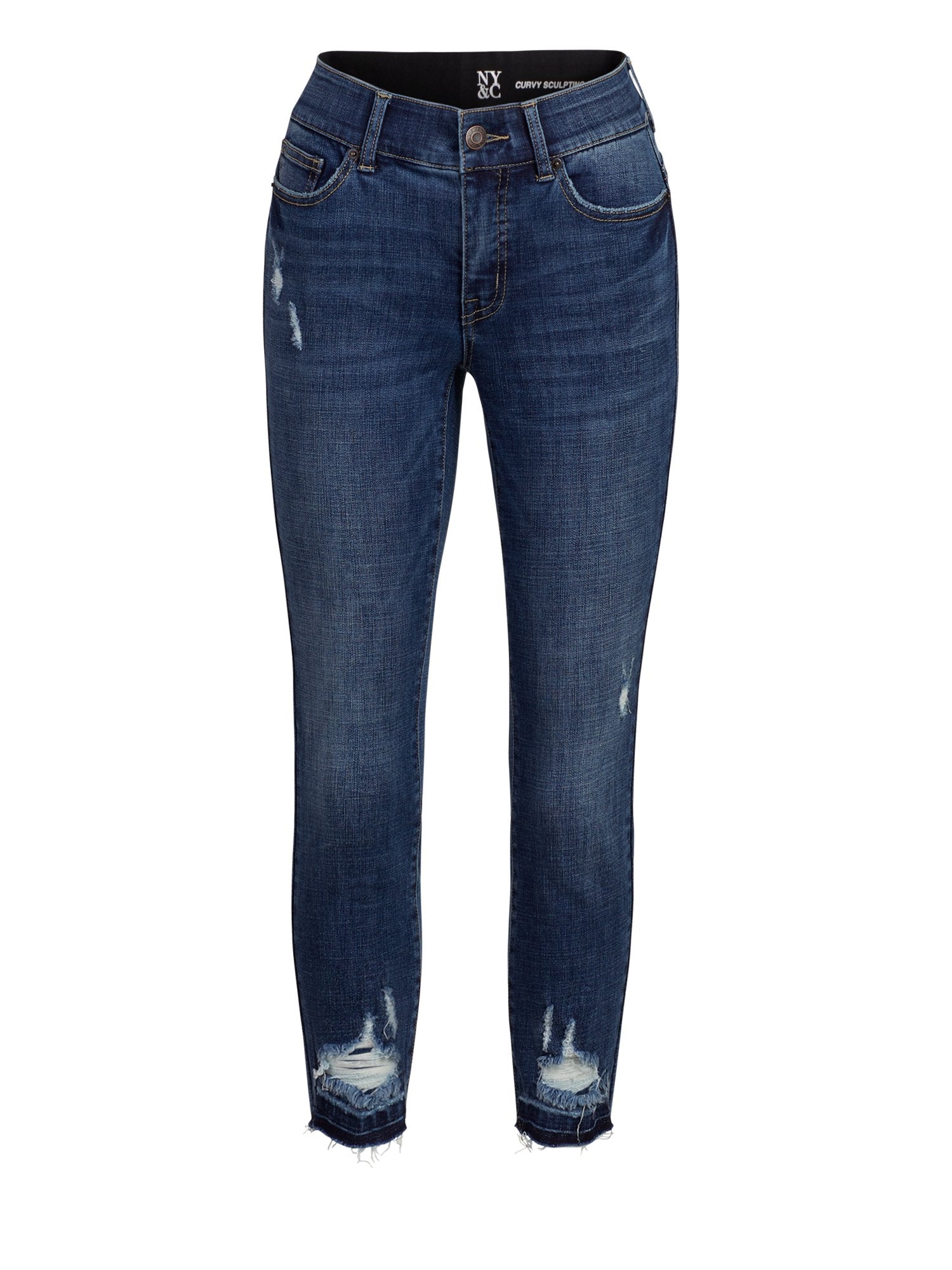 Mya Curvy High-Waisted Sculpting No Gap Super-Skinny Jeans - Destroyed ...