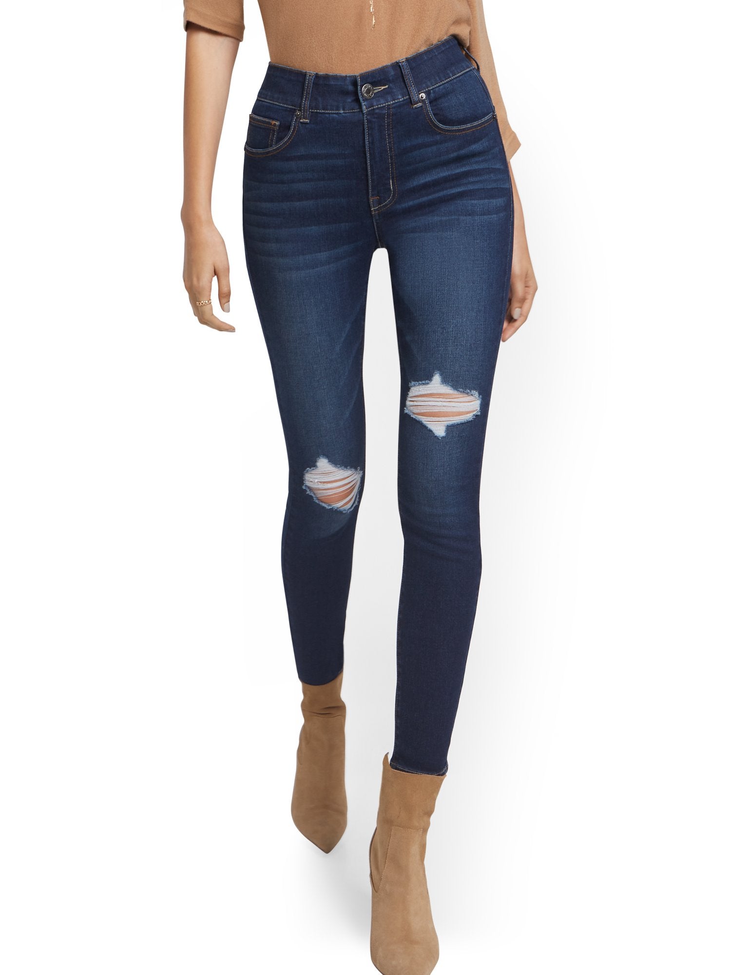 Mya Curvy High-Waisted Sculpting No Gap Super-Skinny Ankle Jeans – New ...