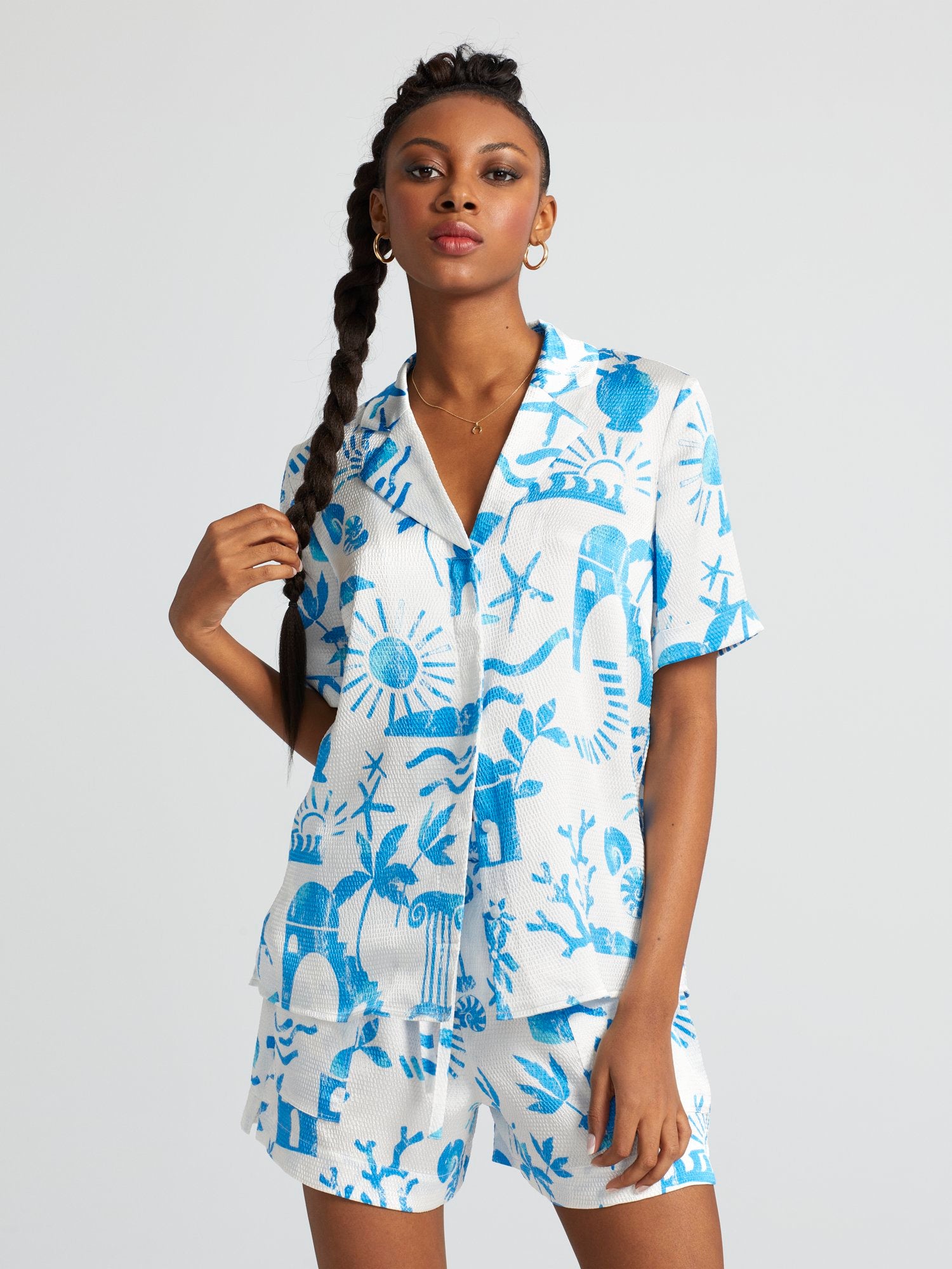 Lolana Printed Button-Front Shirt – New York & Company